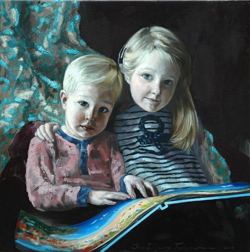 Robin and Faber - 70 x 70 cm - oil on canvas - 2015 - Iris Frederix